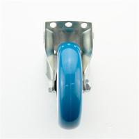 China Suspension 4 Polyurethane Casters Blue PU Wheels For Trolley for sale