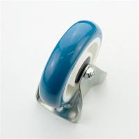China Suspension 4 Polyurethane Casters Blue PU Wheels For Trolley for sale