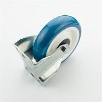 China Suspension 4 Polyurethane Casters Blue PU Wheels For Trolley for sale
