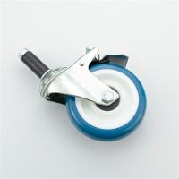 China Plunger 24H PU Caster Wheels 5 Inch Heavy Duty Swivel Casters For Shopping Cart for sale