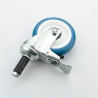 China Plunger 24H PU Caster Wheels 5 Inch Heavy Duty Swivel Casters For Shopping Cart for sale