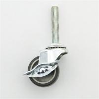 China Flat TPR 3 Inch Castors M8 Threaded Caster Wheels With Brake for sale