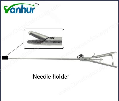 China Precision Enhancing Steel Laparoscopic Needle Holder with Rachet ISO13485 Certified for sale
