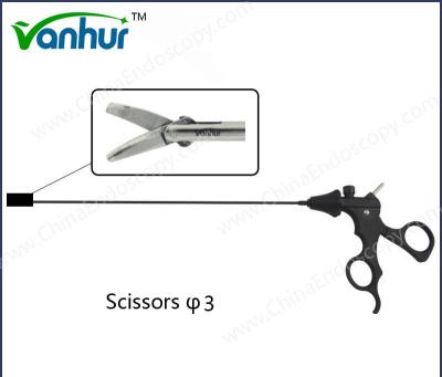 China 330mm Reusable Pediatrics Laparoscopy Instruments 3mm Curved Scissors for Precise Cuts for sale