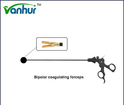 China Type 2 Medical Device Golden Bipolar Coagulating Forceps for Laparoscopic Instruments for sale