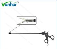 China 10mm Laparoscopic Instruments Left Curved Dual Action Scissors HF2006.8 Made of Steel for sale