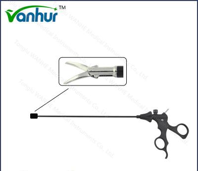 China 10mm Laparoscopic Instruments Left Curved Dual Action Scissors HF2006.8 Made of Steel for sale