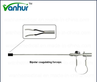China Type 2 Bipolar Coagulating Forceps Spring Handle Surgical Clamp for Laparoscopy Instrument for sale