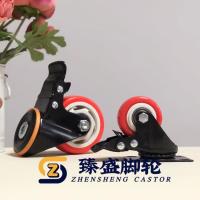 China 2 Inch PVC Castor Wheels Furniture Casters with Double Brakes 50mm for sale