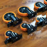China Electrophoretic Coating PVC Caster Wheel 125mm 5 Inch Double Brake Caster Wheels with Double Ball Bearings for sale