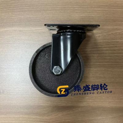 China 4 Inch 100mm Cast Iron Swivel Caster Wheel Double Ball Bearing Heavy Duty Industrial for sale