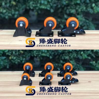 China 2 Inch PVC Caster Wheel with Double Brake 360 Degree Rotation for Furniture Trolleys for sale