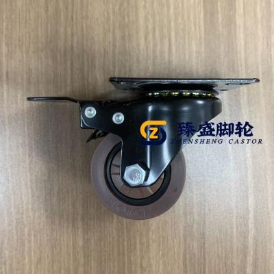 China 2 Inch TPR Caster Wheel 50mm Furniture Caster with Double Ball Bearings and Brake for sale