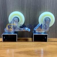China White PP U Bracket Caster 75mm 3 Inch Wheel Double Ball Bearing for Equipment for sale