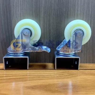 China White PP U Bracket Caster 75mm 3 Inch Wheel Double Ball Bearing for Equipment for sale