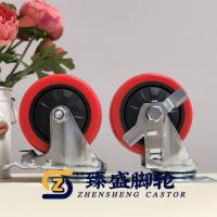 China 4 Inch Polypropylene Castor with Side Brake Single Ball Bearing Caster Wheel 100mm for sale