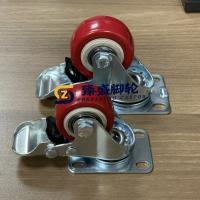 China Red 1.5 Inch PP Caster Wheel 38mm Diameter Double Ball Bearings 100 lbs Load Capacity for sale