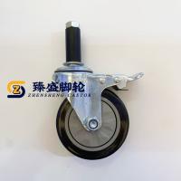 China M12x60 Expansion Stem Caster 4 Inch Black PP Double Brake Caster Wheel 150kg Capacity for sale