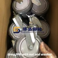 China 5 Inch 125mm Threaded Stem Swivel Caster 1/2 Inch Stem TPR Wheel 300 lb Capacity for sale