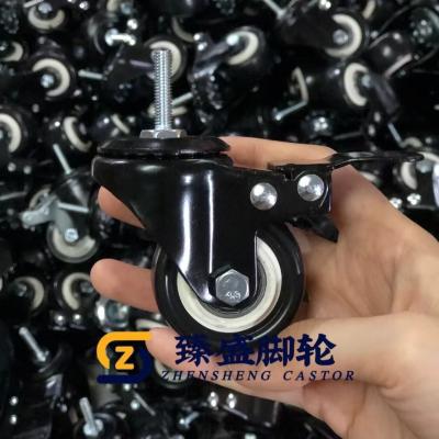 China 2 Inch Industrial Stem Casters M8*25 Stem Mount Casters Black for sale