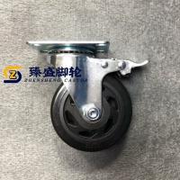 China 4 Inch Full Black Double Ball Bearing Caster with Double Brake for Equipment for sale