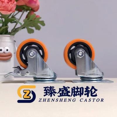 China 3 Inch Orange PP Caster Wheel Double Ball Bearings 150kg Capacity Industrial Equipment for sale
