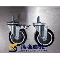 China 4 Inch Black PU Caster Wheel M12x30 Double Brake Anti Dust Ring Heavy Duty for sale