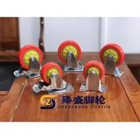 China 3 Inch Red Yellow PP Swivel Caster Single Ball Bearing 360 Degree Plate Caster for Equipment for sale