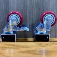 China PP 75mm Swivel Caster Wheel 3 Inch Red U Plate 160 lbs Load Capacity for Commercial Equipment for sale