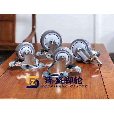 China Thermoplastic Rubber Swivel Stem Casters M12*30 Threaded Screw Caster for sale