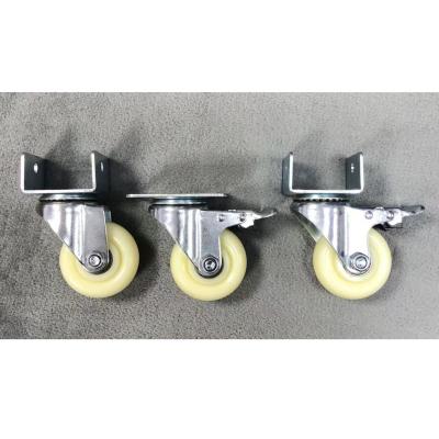 China White U Bracket Wheels 75mm Heavy Duty Castors 1000kg Customized for sale