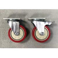 China OEM 4 Inch Medium Duty Swivel Caster Red with Blue White Zinc Coating 400 lb Capacity for sale