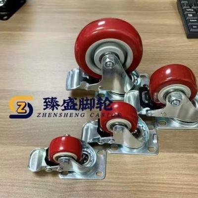 China 1.5 Inch PP Caster Wheels Double Brake 38mm Polypropylene Casters for Furniture for sale