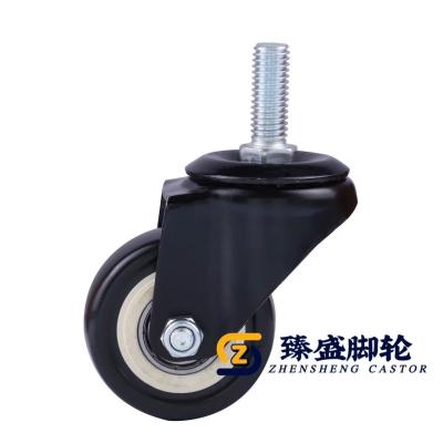 China PVC M8x25 Threaded Stem Caster Wheel 50mm 2 Inch Double Ball Bearing Swivel Caster for sale