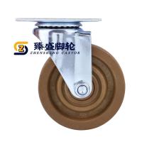 China 125mm 5 Inch High Temperature PP Swivel Caster Wheel 280°C Double Ball Bearings Brown for sale