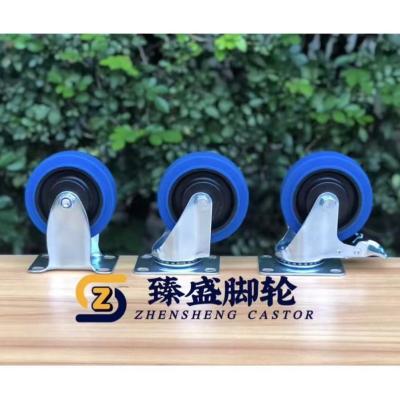 China Thermoplastic Rubber Medium Duty Castors 100mm Swivel Castor Wheels Non-Marking for sale