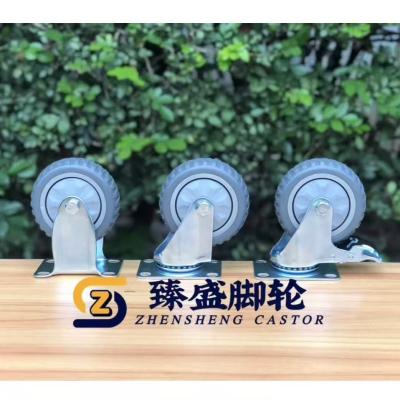 China 75mm TPE Swivel Caster Wheel with Double Brake 3 Inch 150kg Load Capacity for sale