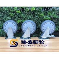 China OEM 125mm TPE Wheels Double Brakes Heavy Equipment Casters 5 Inch for sale