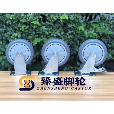 China OEM 125mm TPE Wheels Double Brakes Heavy Equipment Casters 5 Inch for sale