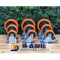 China Orange 125mm PP Industrial Caster Wheel Double Brake 340kg Load Capacity for sale
