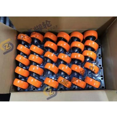 China Customized PP Caster Wheels Orange 3 Inch Casters With Brake for sale