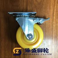 China Yellow PP Caster Wheels 100mm Polypropylene Caster Wheels OEM for sale