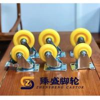 China 3 Inch Yellow PP Swivel Caster Wheel 75mm Double Ball Bearing for Equipment for sale
