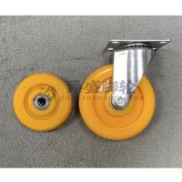 China 5 Inch 125mm Yellow PP Heavy Duty Swivel Caster Wheel with Double Ball Bearings and Brakes for Industrial Equipment for sale
