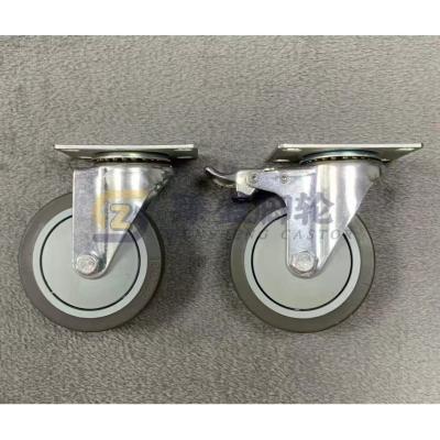 China 4 Inch 100mm TPR Caster Wheels with Single Ball Bearing 85 Shore A for Medium Duty Equipment for sale