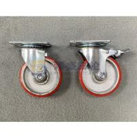 China Customized 100mm Cast Iron Caster Wheels 4 Inch Double Brake 4 Swivel Caster for sale