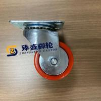 China OEM 75mm Red PVC Swivel Caster 3 Inch with Iron Cap Double Ball Bearings 125-250 lbs for sale