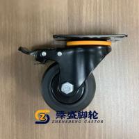China Anti Dust Ring TPR Caster Black 3 Inch Castor Wheels Double Ball Bearings for sale