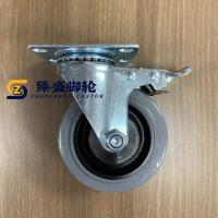China 4 Inch 100mm Anti Static TPR Caster Wheel with Double Ball Bearing Double Brake for Industrial Equipment for sale