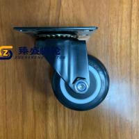 China 75mm Black Polyurethane Caster Wheels with Double Ball Bearings 360 Swivel Plate for sale